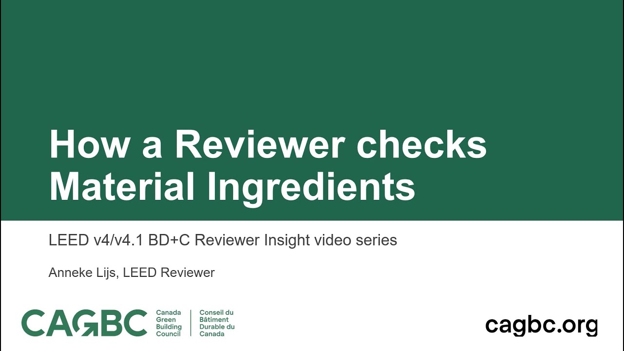How a reviewer checks material ingredients