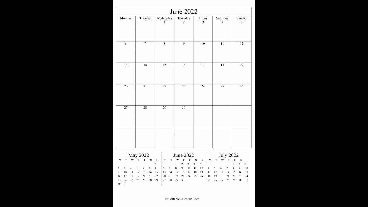 Printable June 2022 Calendar with holidays in Word, PDF, EXCEL