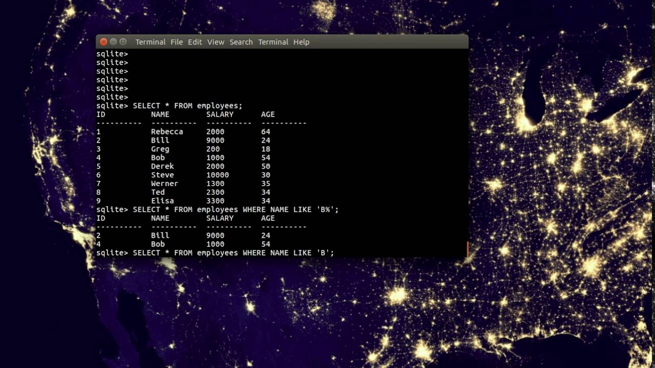 SQLite - LIKE Clause