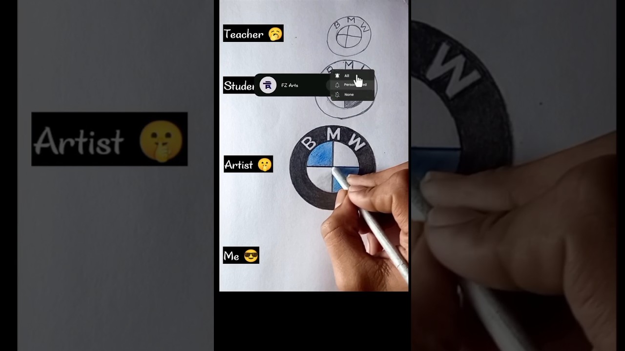BMW car logo drawing 💙 with slow rverb song