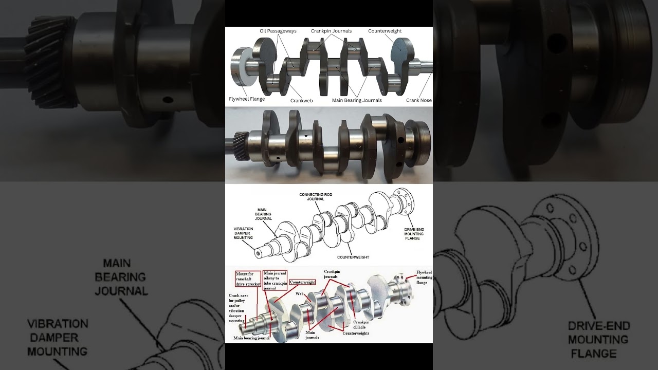 Parts of Crankshaft #education #engineering #mechanic