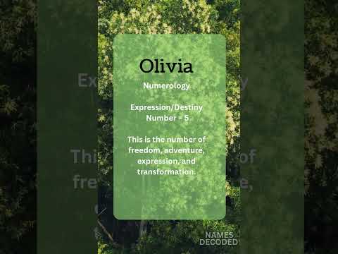 Olivia - Names Decoded #namemeaning #olivia #olive #ollie #spiritualnames #namemeaning #Numerology