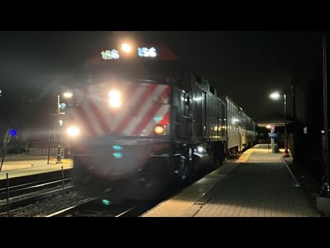 Evening UP-N Metra trains in action at Lake Bluff on Dec 8