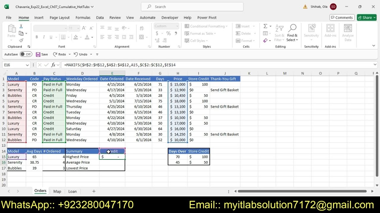 Exp22_Excel_Ch07_Cum_HotTubs_Instructions.docx | Excel Chapter 07 Hot tube Instructions