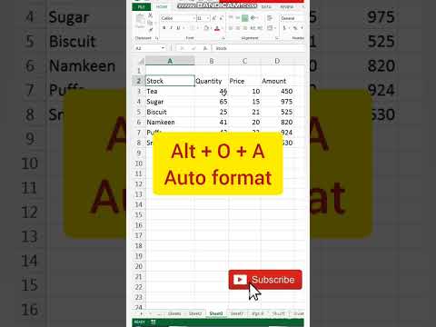 Autoformat in Excel - Quickly format your table #shorts #table #excel #format #autoformat #design