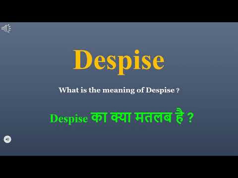 Despise meaning in Hindi | Despise ka kya matlab hota hai | daily use English words