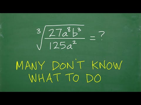 Cube root of (27a to the 8th times b cubed / 125 a squared) =? Many will GET WRONG!!