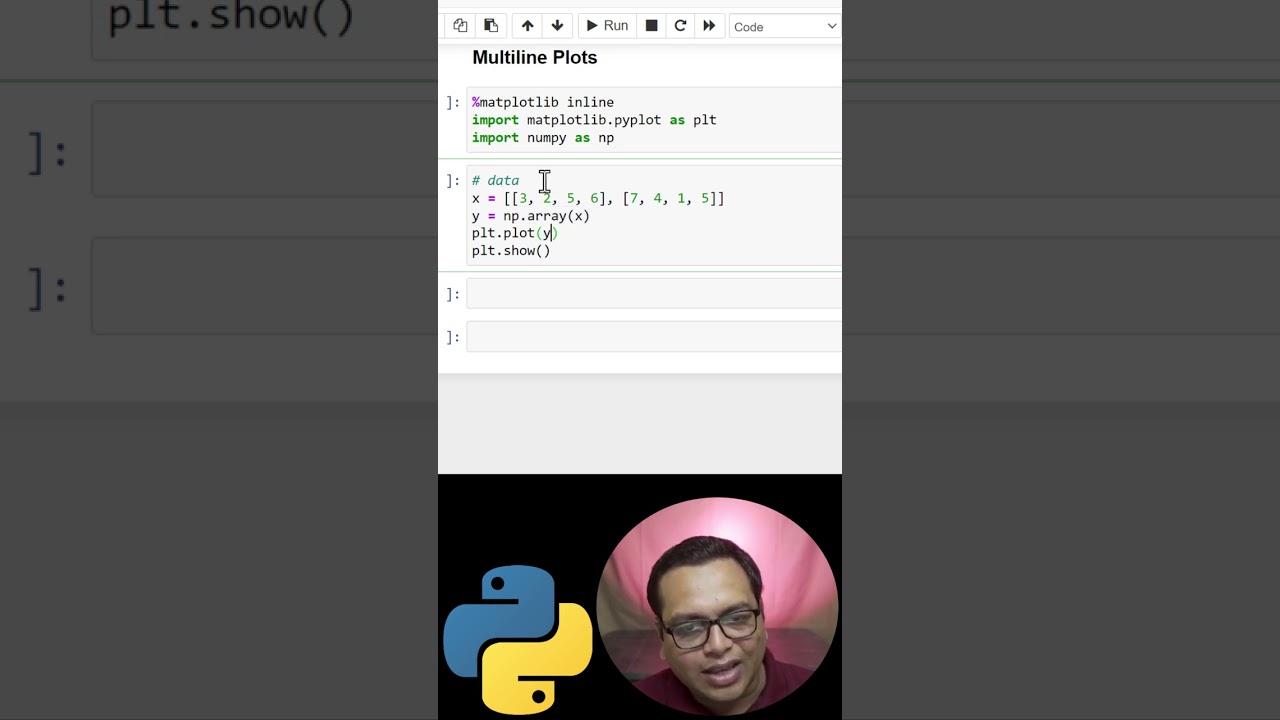 Python Matplotlib | Multiline Plots with 2D Ndarrays #shorts