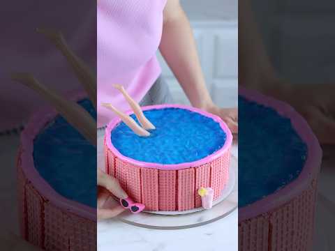 Making A Barbie Pool out of a Grocery Store Cake ππ΄ #cakedecorating
