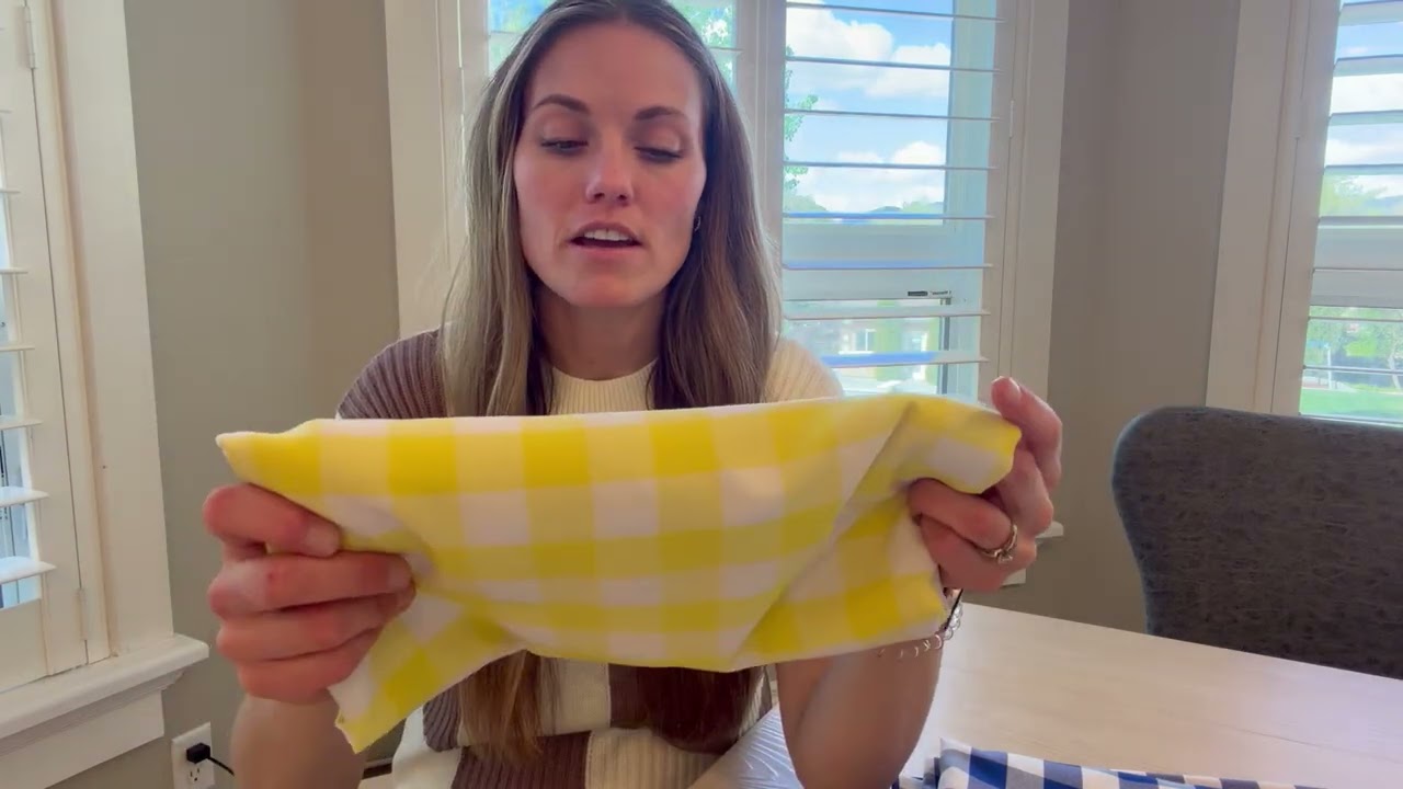 Cute Blue and White Gingham Tablecloth and totally wrinkle free!