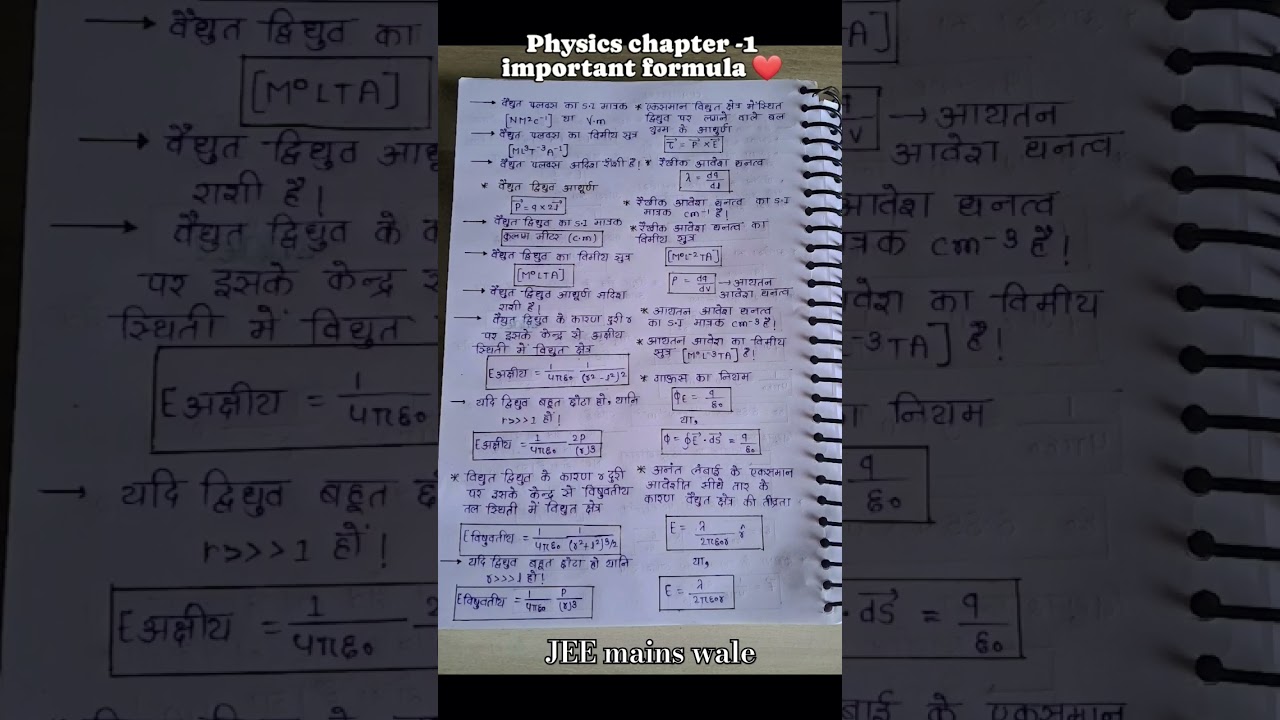 Pro tips for Class 12 Physics formulasवैधुत आवेश तथा क्षेत्र का one shot