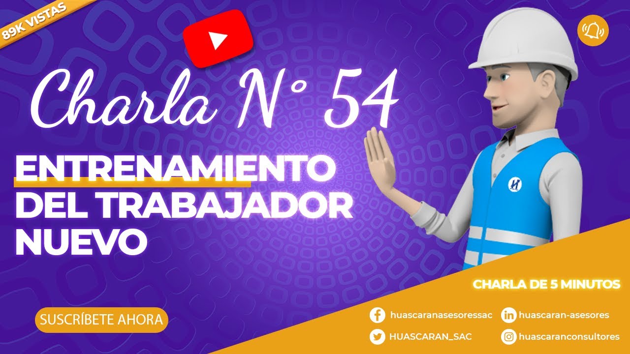 ✅  54 de 1000 CHARLA DE 5 MINUTOS; ENTRENAMIENTO DEL TRABAJADOR NUEVO. CHARLA DE 5 MINUTOS⏲
