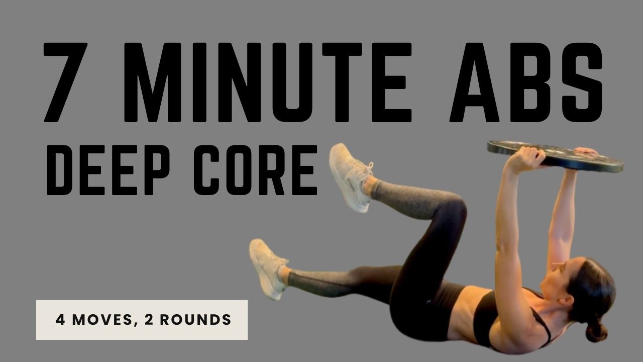 7 MINUTE ABS (DEEP CORE WORKOUT WITH PLATES OR DUMBBELLS) | 4 MOVEMENTS, 2 ROUNDS TO SCULPT THE CORE