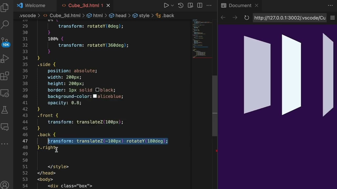 HTML CSS How to create 3D cube model! Step by step tutorial!