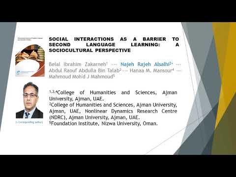 Social Interactions as a Barrier to Second Language Learning A Sociocultural Perspective IJELLS 2021