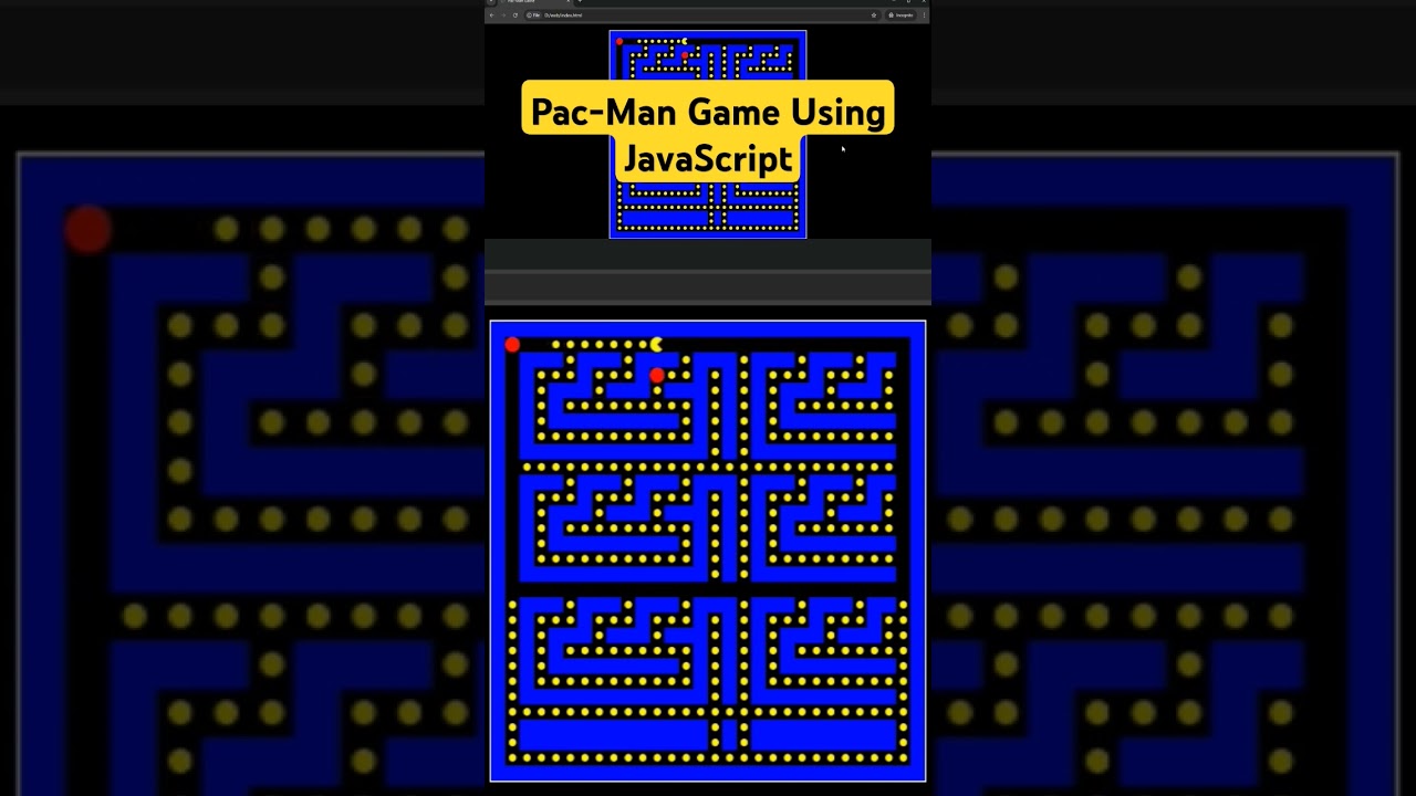 Pacman Game Using JavaScript #gaming #coding #games #css #gamedevelopment #pacman #javascript #js