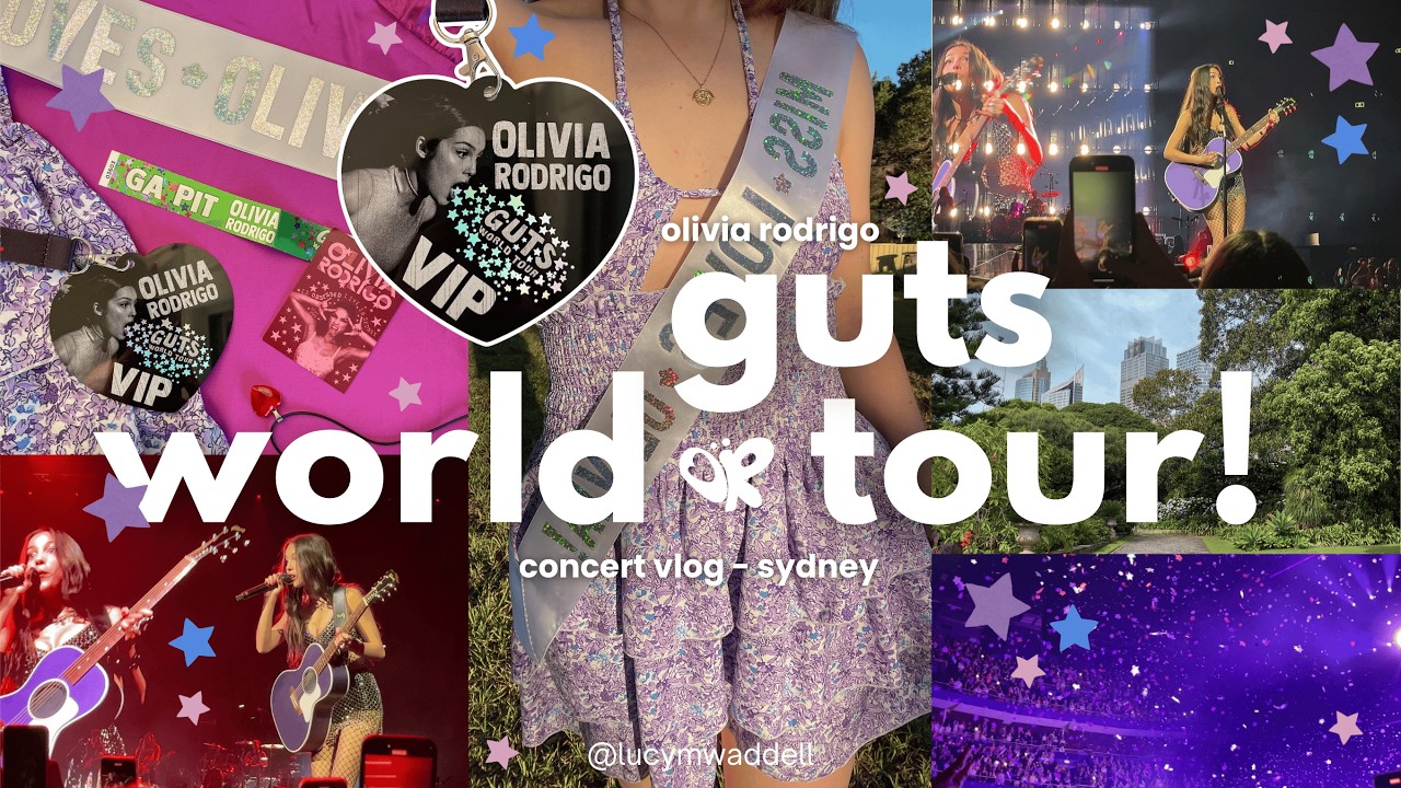 🦋 olivia rodrigo guts tour vlog! vip, merch + concert clips from sydney nights 1 + 2!