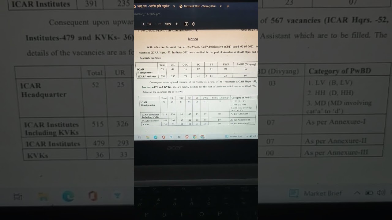 #icar_admit_card_2022  #vacancies revised notice