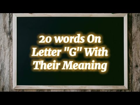 20 Words On Letter "G" With Their Meaning | Vocabulary | General Knowledge