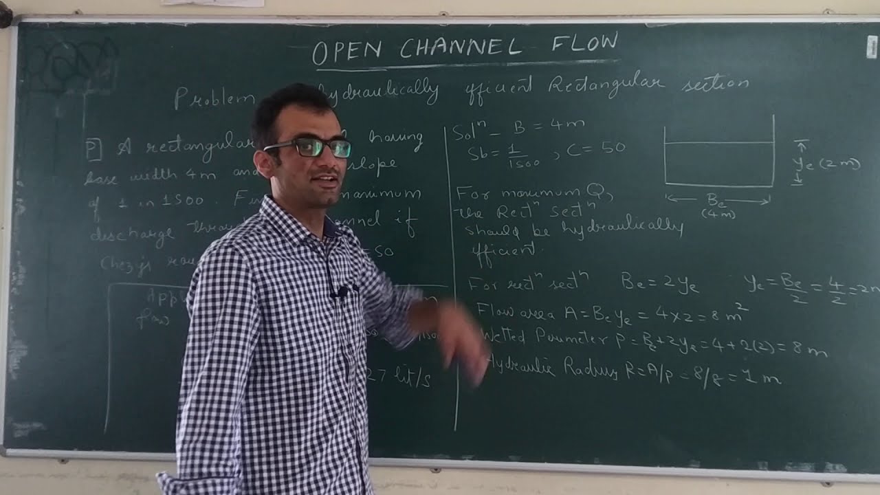 Open Channel Flow - 19 [How to solve hydraulically efficient rectangular section problem]