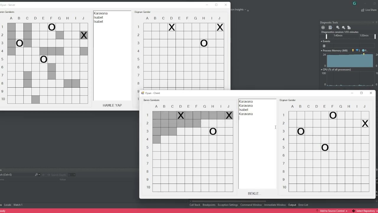 C# Server - Client Multiplayer Battleship Game - How To Run?