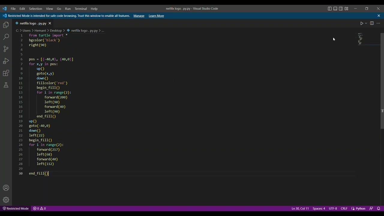 How To Make Netflix Logo By Python Code // PYTHON CODER