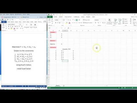 Solving Linear Programming Problem using Excel's Solver