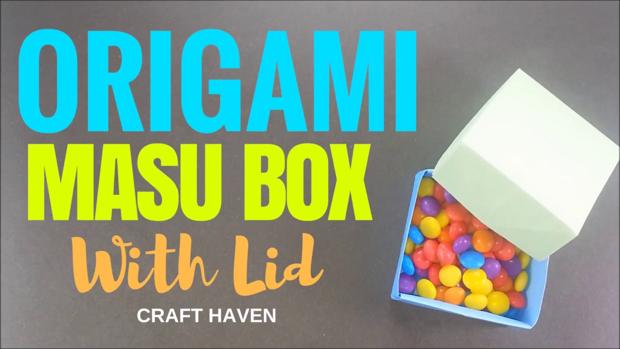 Easy Origami Box - Origami Masu Box With Lid - Origami Paper Box - DIY Gift Box for Beginners