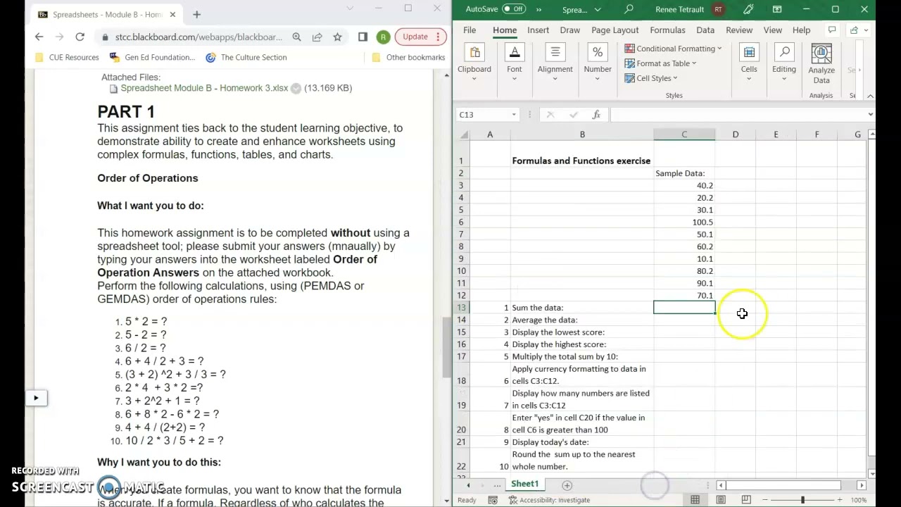 Spreadsheet Module B - Homework 3