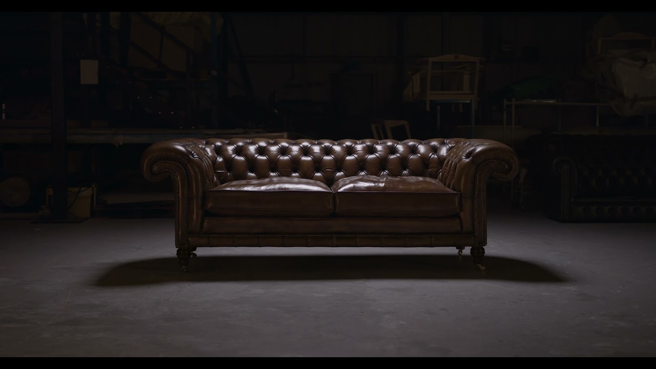 Leather Chesterfield sofa by Fleming Howland