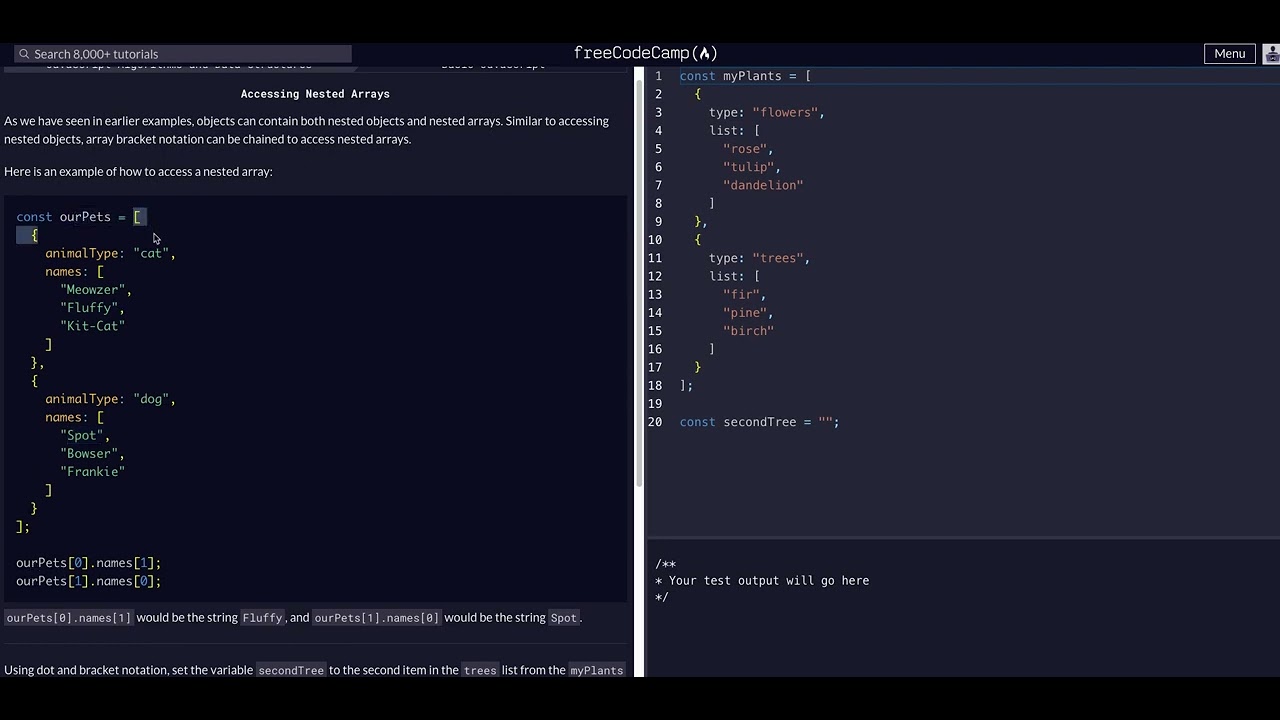 Accessing Nested Arrays - Free Code Camp Help - Basic Javascript Algorithms & Data Structures
