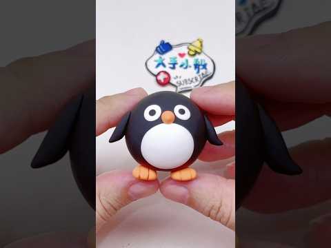 Penguin for kids ???? #clay #clayart #kids #beginner #shorts
