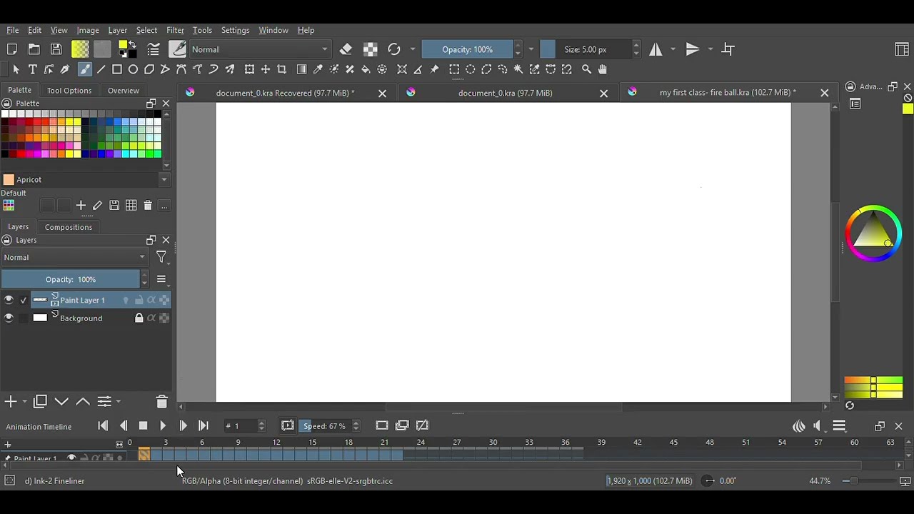 my first animation on krita ( simple test )