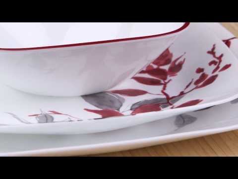 Corelle - Kyoto Leaves 16 Piece Dinnerware Set