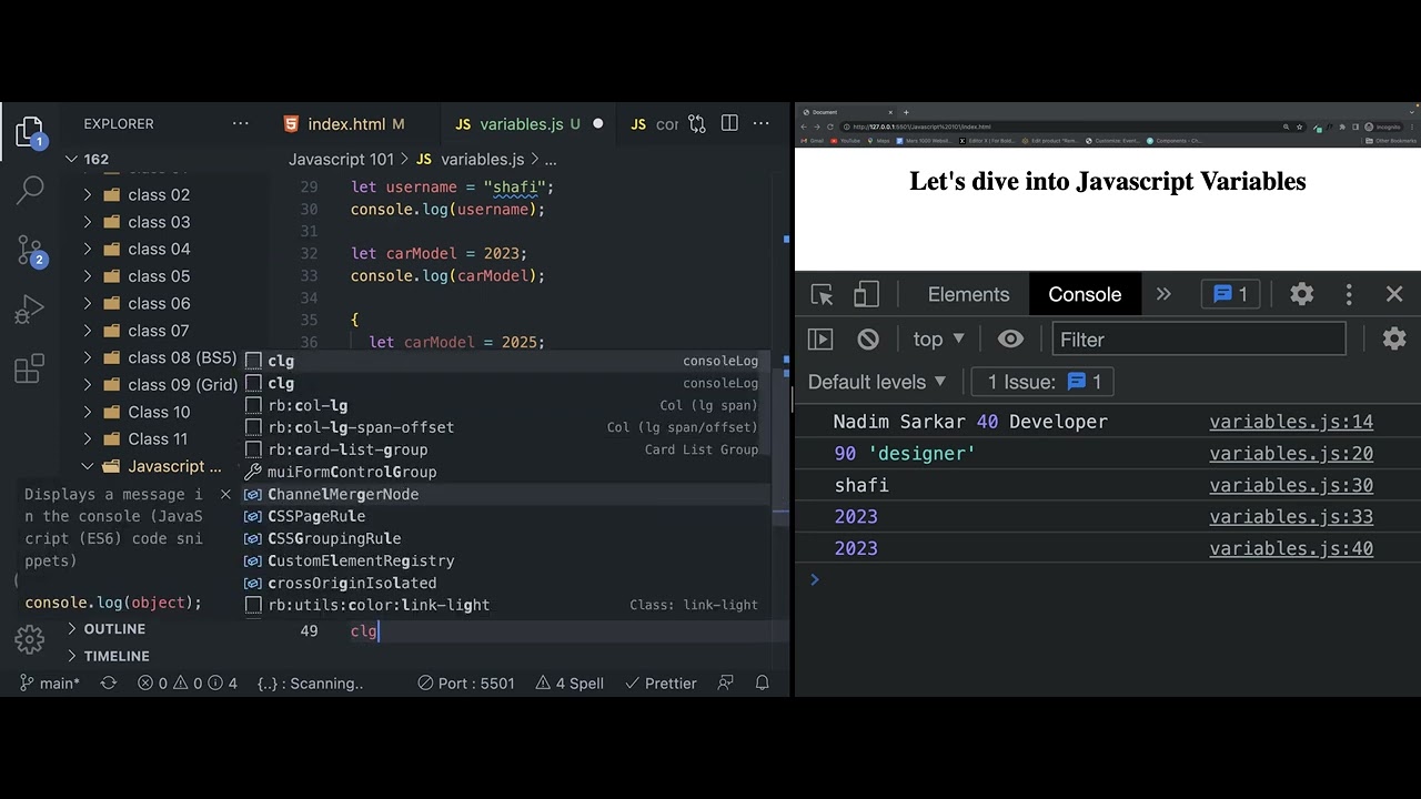 Javascript Strings, Loops & Variables - Creative Frontend