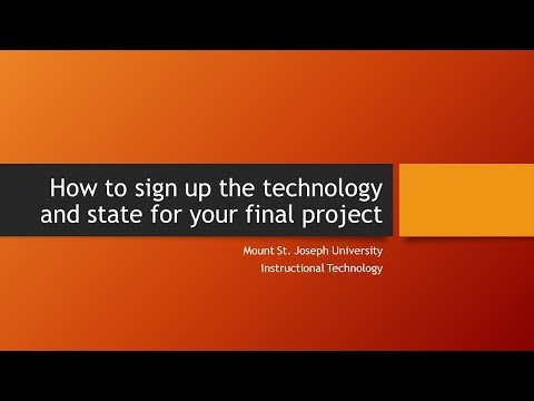 How to Sign-up for the Final Project