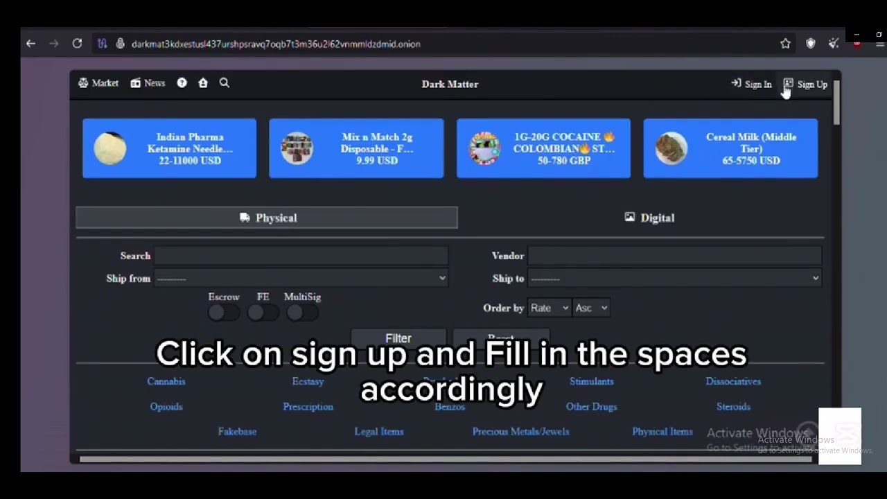 how to access darkmatter market