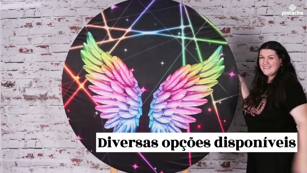 Painel Festa Redondo Sublimado 3d Tecido C/elástico 1,5 Diam - 🎉 Pistache Decor