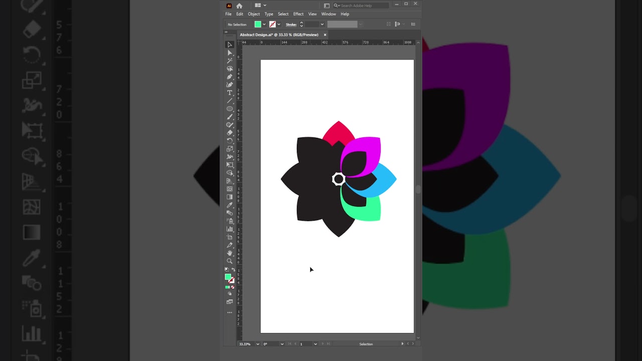 Abstract Flower Design in Illustrator🌻