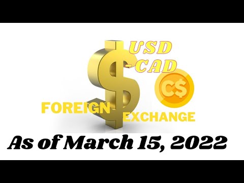 March 15, 2022 - USD to CAD Foreign Exchange Update | FOREX | US Dollar | Canadian Dollar | Canada