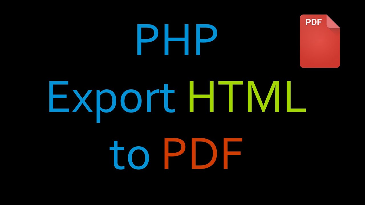 Export HTML to PDF document with PHP