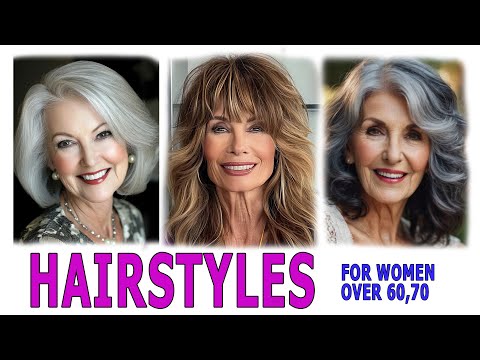 Best Haircuts 2025 for Women Over 60,70 with Thin Hair.Hairstyles for gray hair.