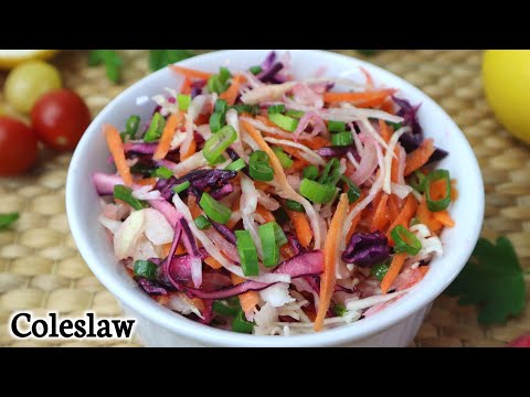 Coleslaw | Vinegar coleslaw | Healthy vinegar based coleslaw recipe