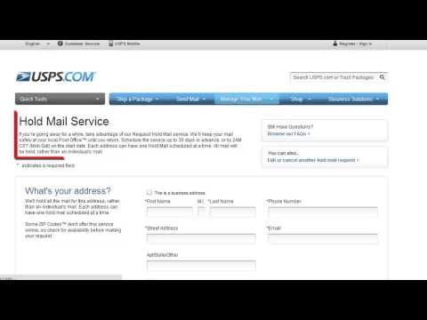 Postal Service Hold Mail