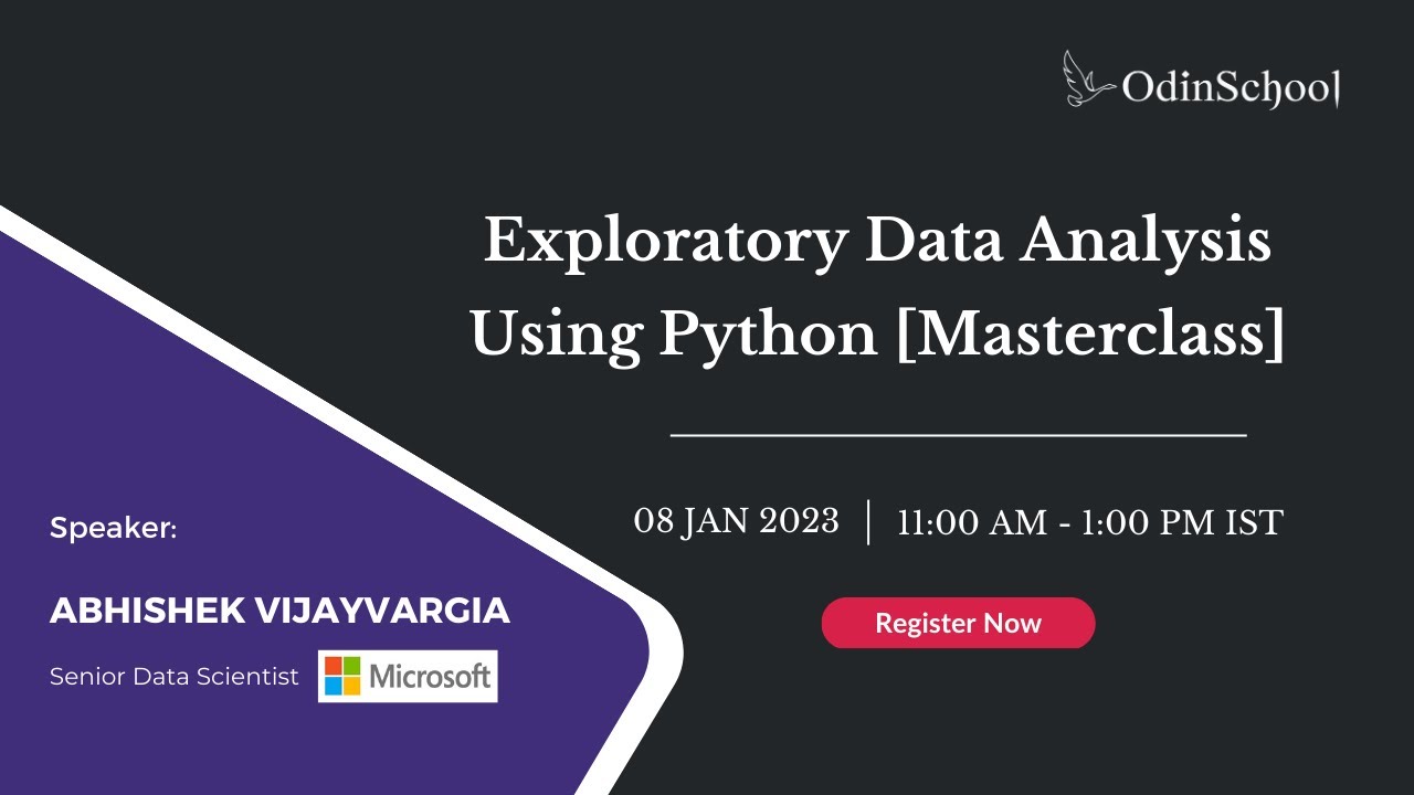FREE MASTERCLASS - Exploratory Data Analysis using Python | 08 Jan 2023