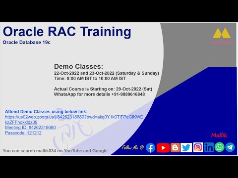 Learn Oracle RAC Training || 22 Oct 2022 || New Batch || Course Details ...
