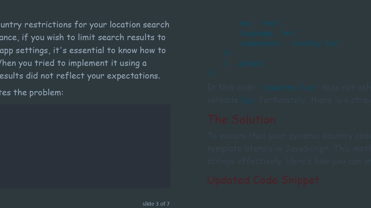 How to Pass Dynamic Variables to Google Places Autocomplete in React Native