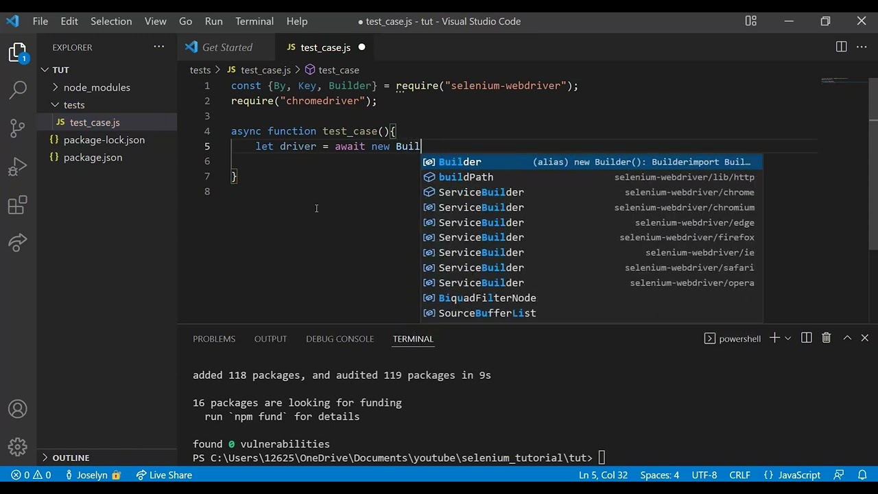 Selenium in JavaScript: Video 1