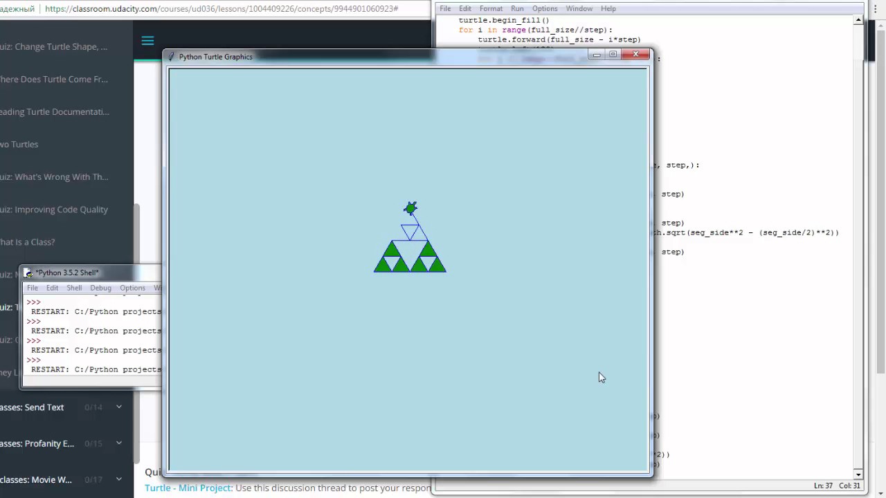 Drawing fractals with turtle on python