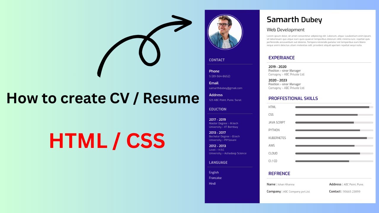 How to Crate a CV / Resume Using Html and CSS Only || HTML || CSS || @Coding__Track